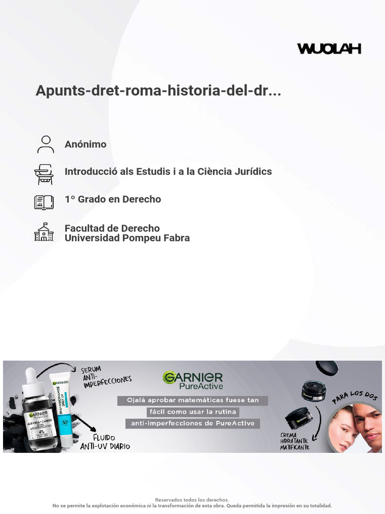 Wuolah Free Apunts Dret Roma Historia Del Dret Roma | PDF