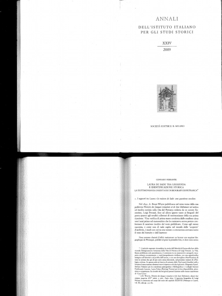Ferrante Laura de Sade Tra Leggenda e Identificaz | PDF
