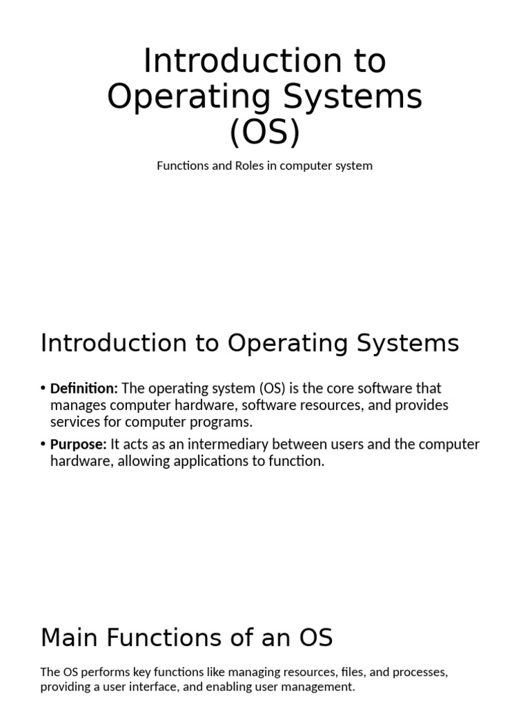 1 - Introduction To OS & Its Functions | PDF
