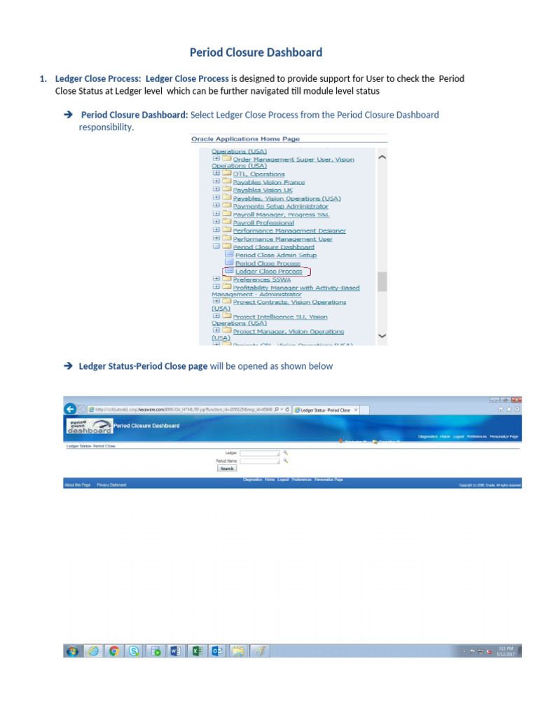 Period Close Dashboard Screens | PDF | Information Technology | Computing