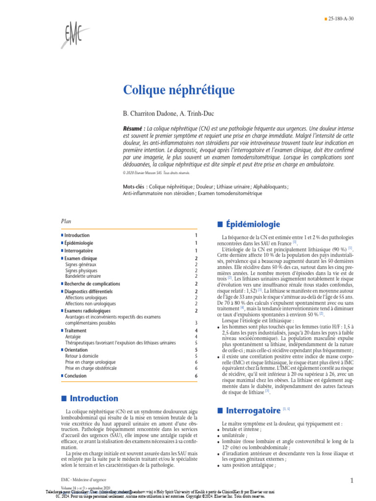 Colique Néphrétique | PDF