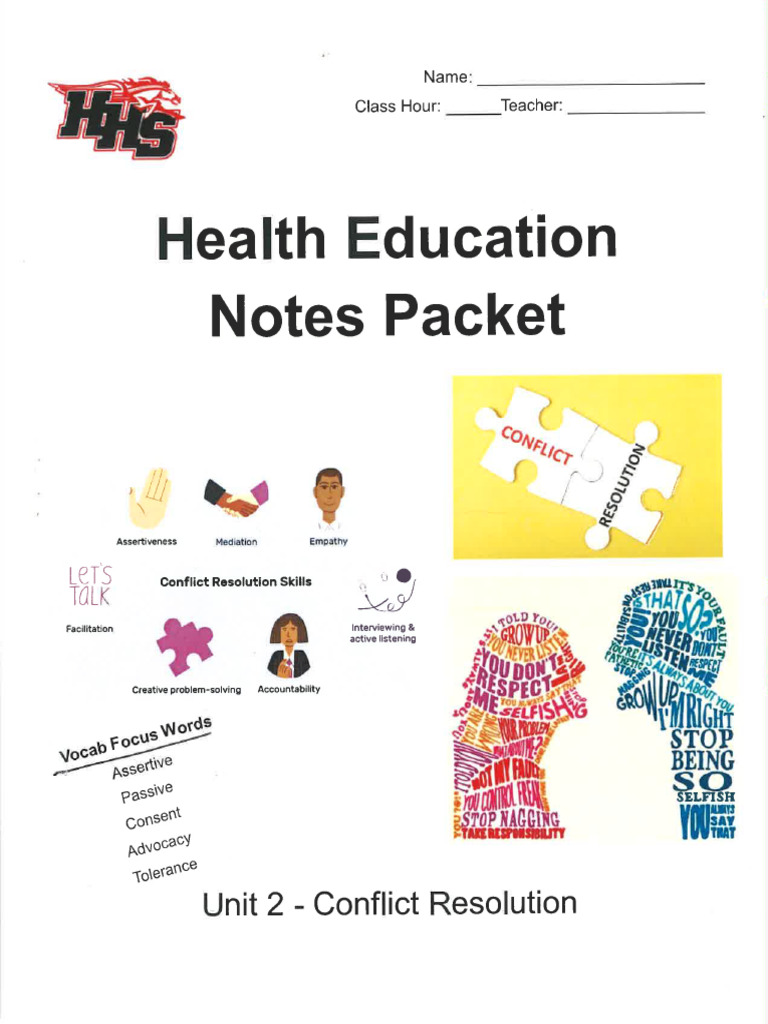 Unit 2 - Notes Packet - Conflict Resolution F24 PDF | PDF