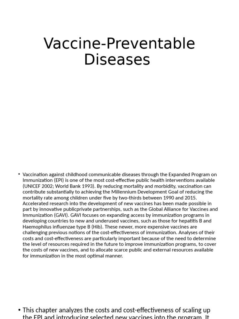 Vaccine Preventable Diseases | PDF