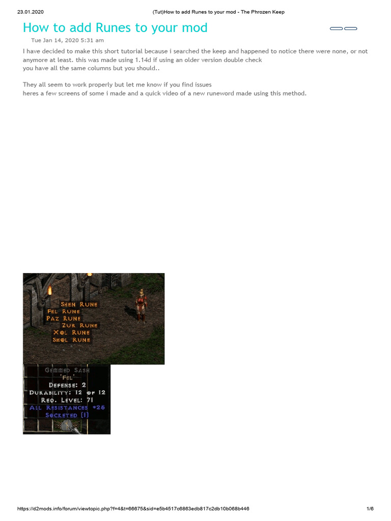 Adding Runes to Your Mod Tutorial | PDF | Computing