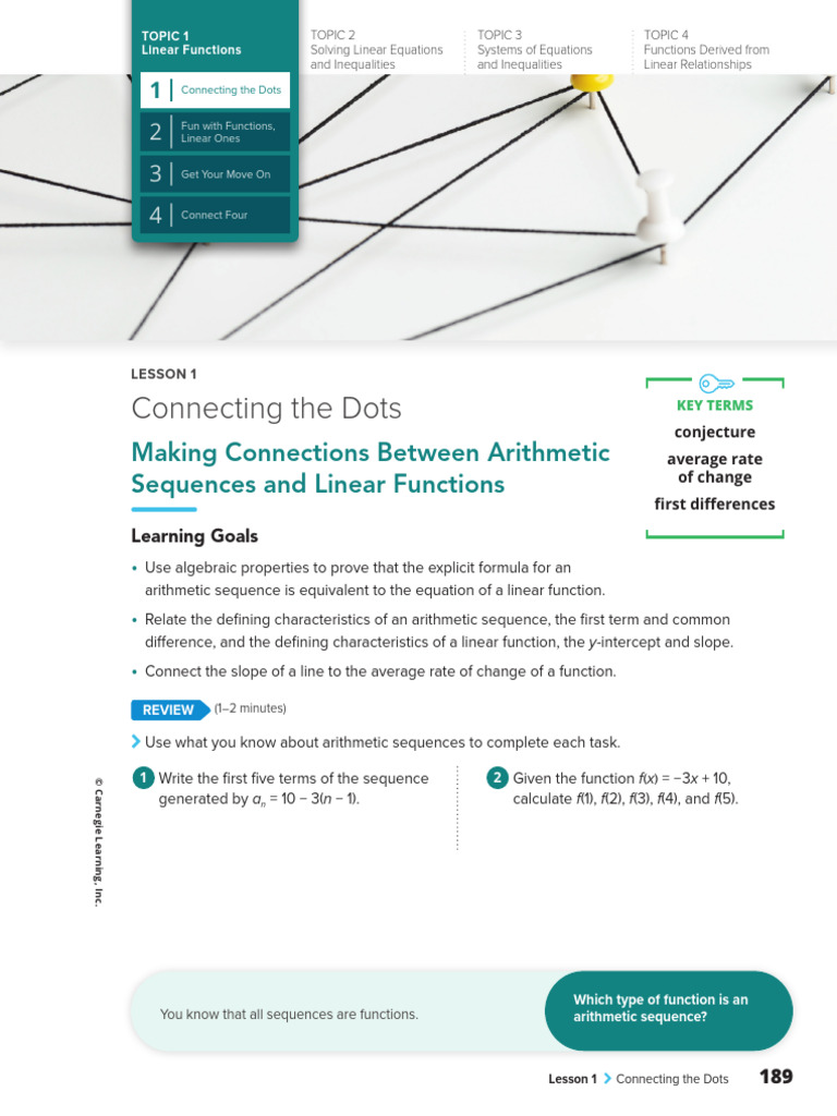 Connecting The Dots: Making Connections Between Arithmetic Sequences ...