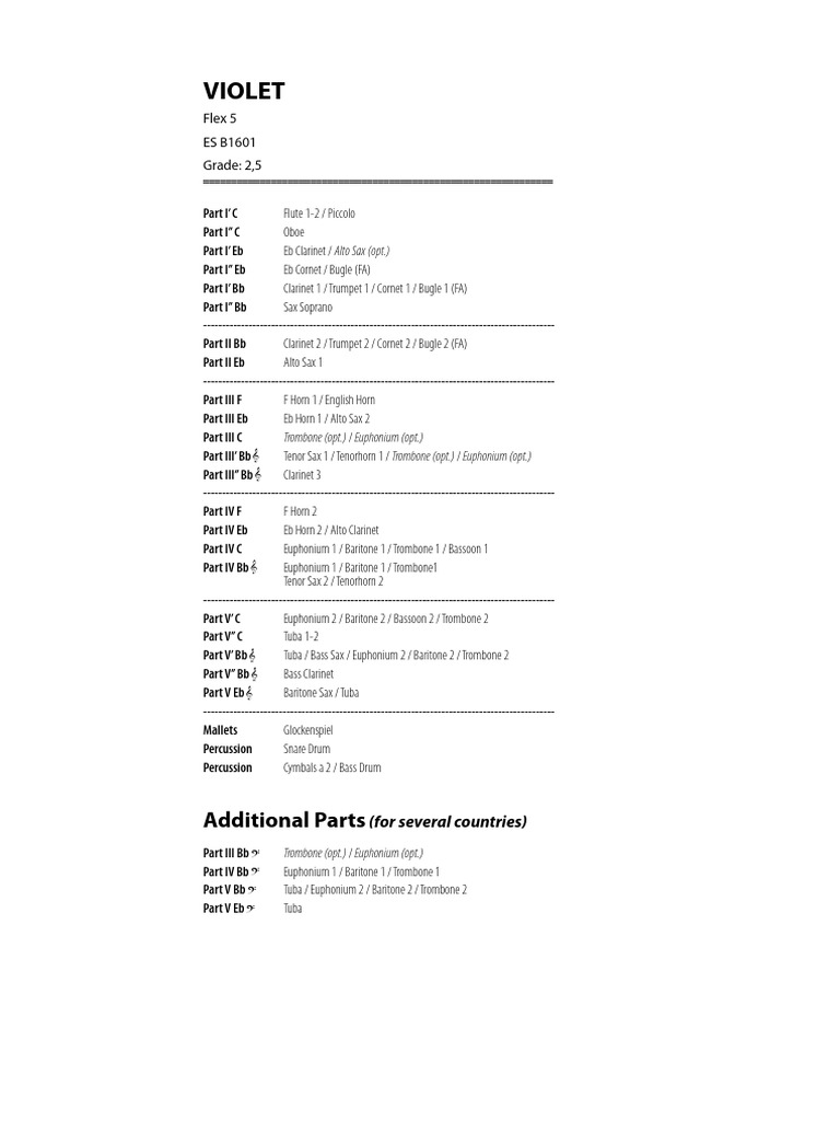 Violet Score | PDF