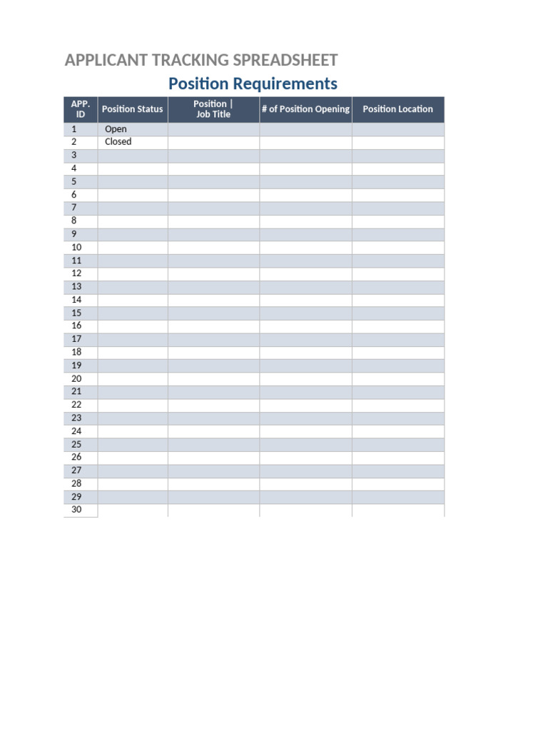 Applicant Tracking Spreadsheet | PDF