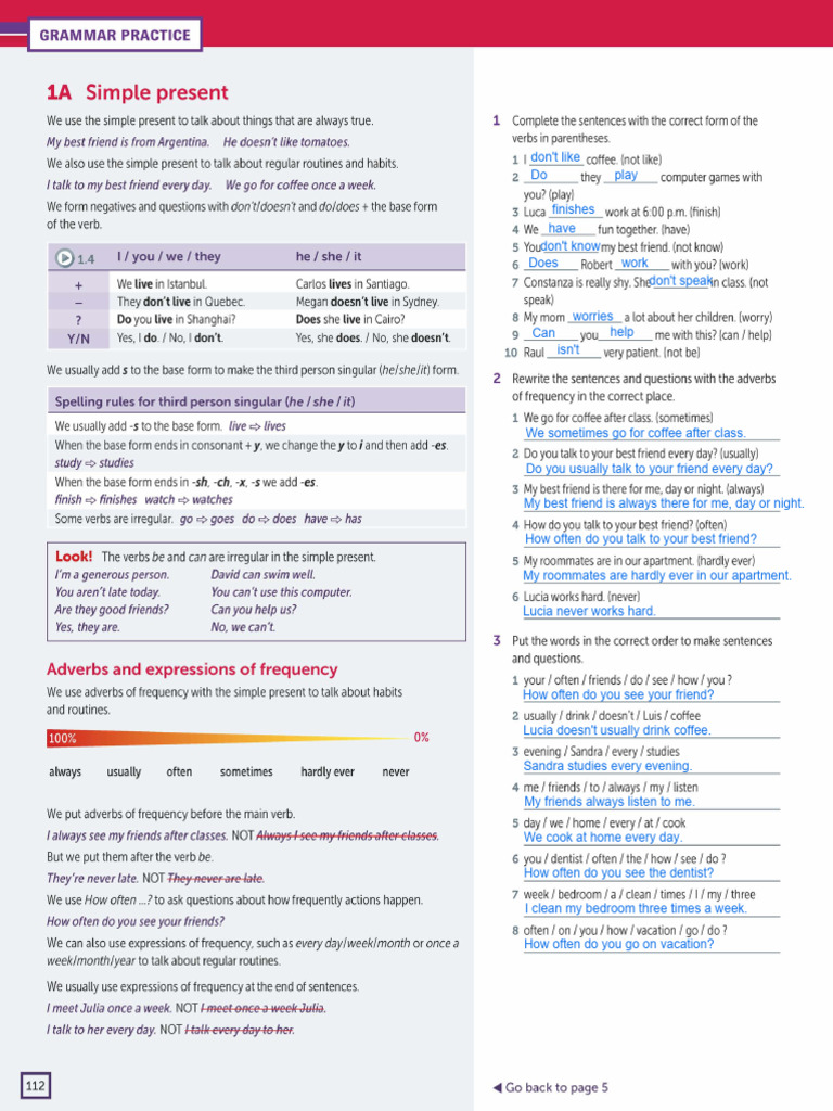 Grammar Practice (1-6) - Acrobat | PDF