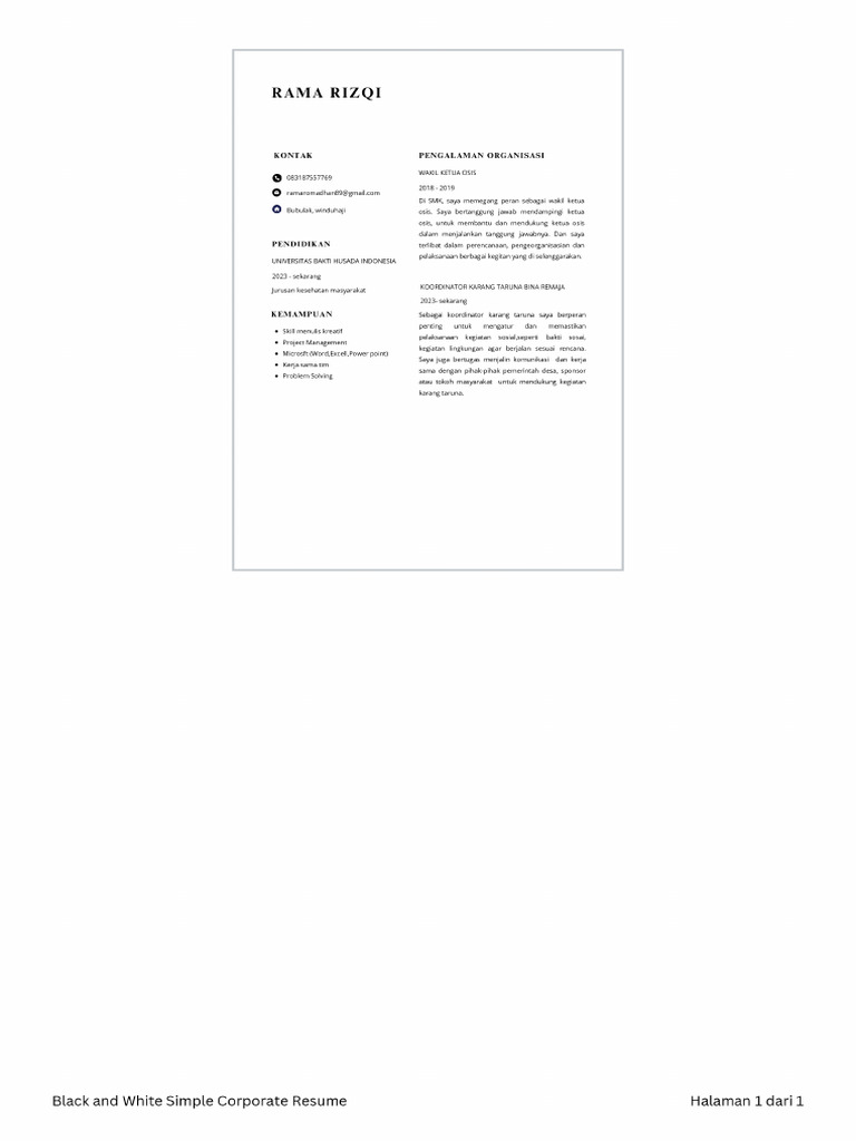 CV.Rama rizqi | PDF