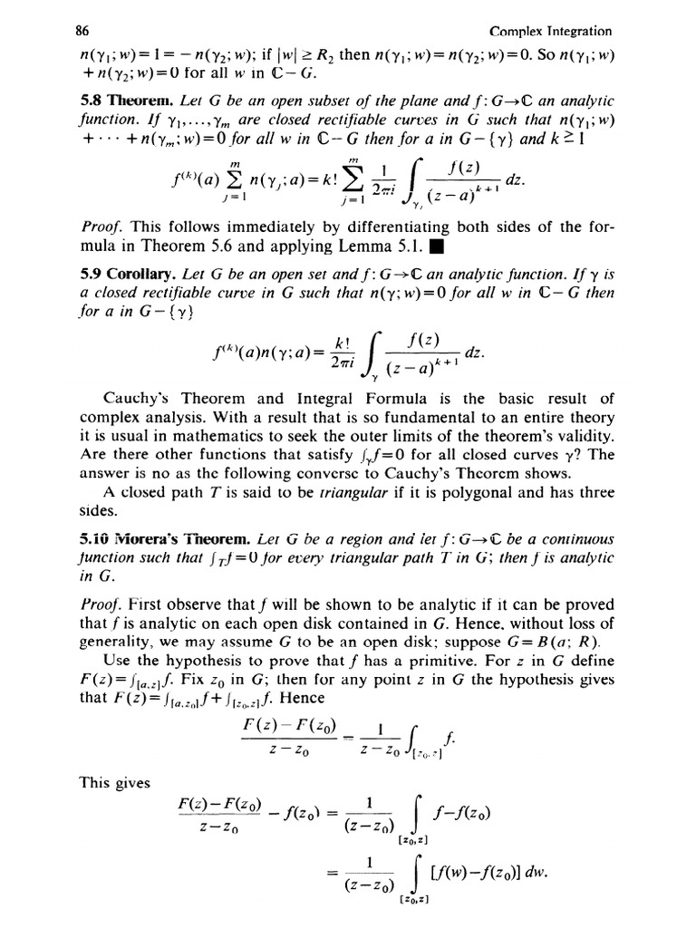 Morera's Theorem | PDF