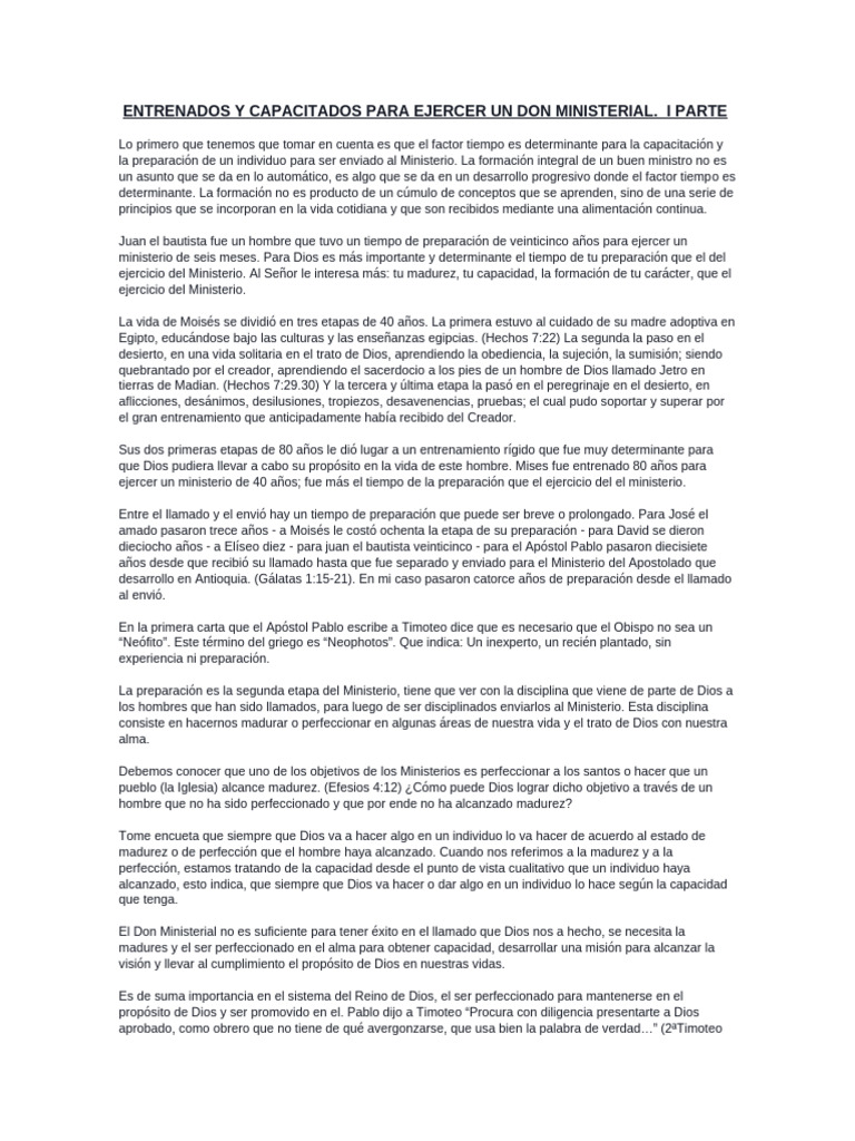 Entrenados y Capacitados para Ejercer Un Don Ministerial | PDF