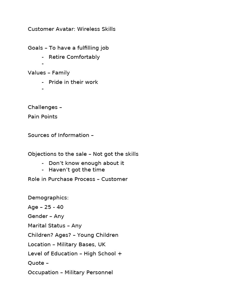 Customer Avatar | PDF