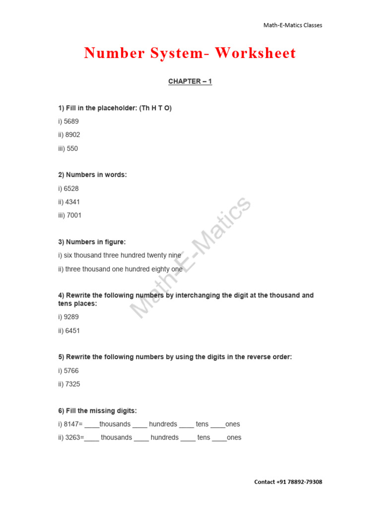 Number System | PDF