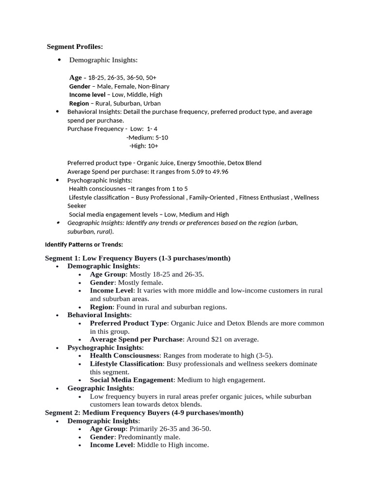 Segment Profiles | PDF