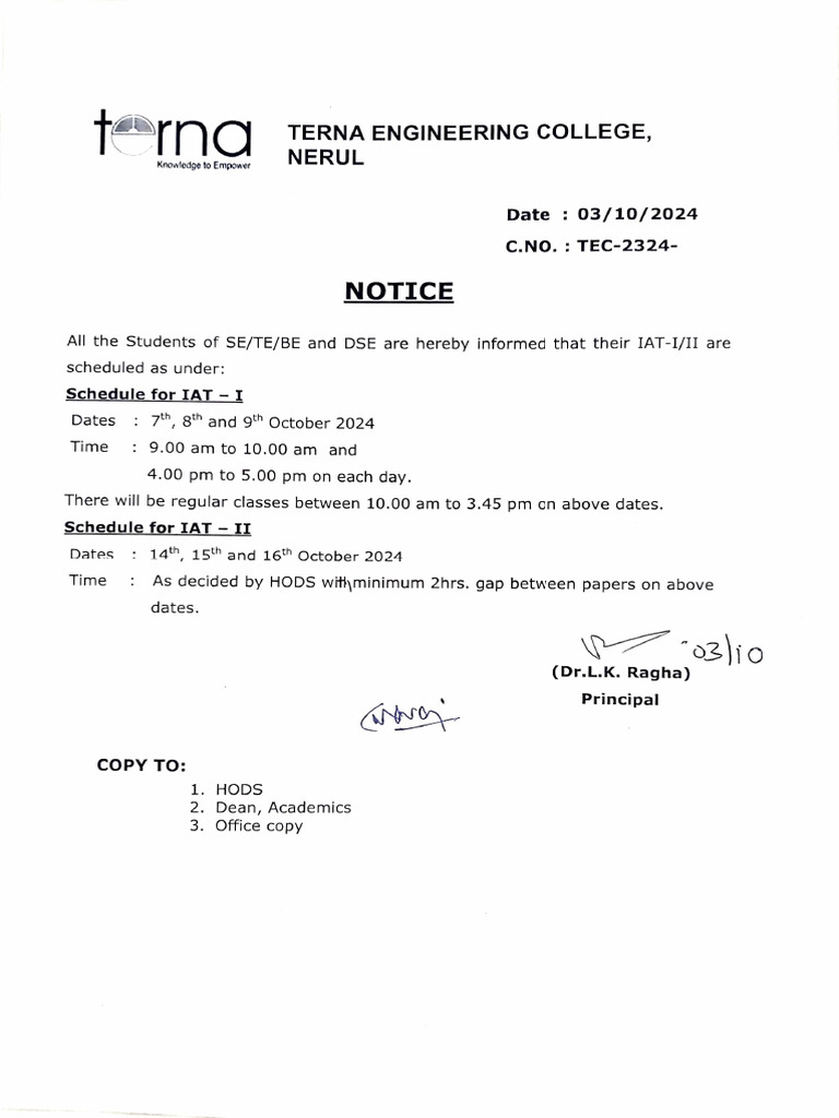 Iat 1 & 2 Notice | PDF