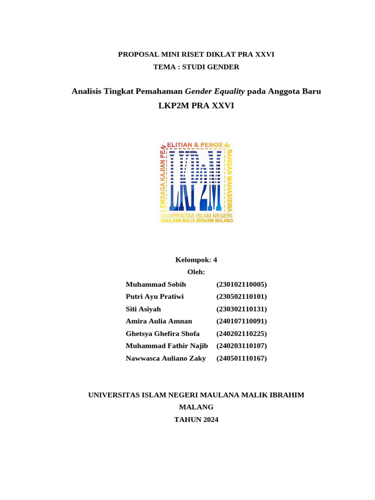 Proposal Mini Riset_KEL 4 | PDF