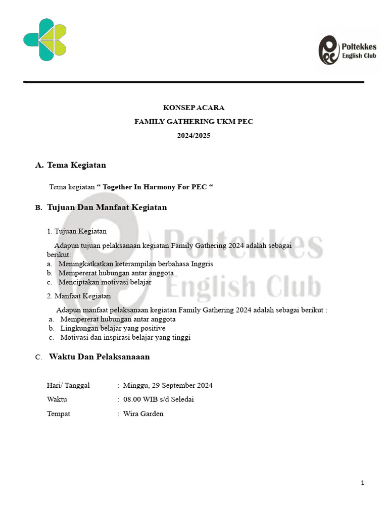 Konsep Acara Famget Pec 2024 Fiks | PDF