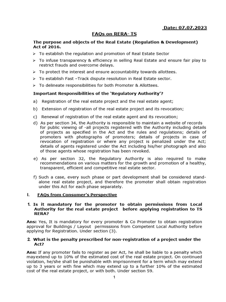 Faq TS Rera | PDF