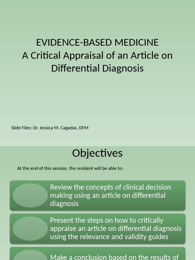 EBM On Differential Diagnosis | PDF