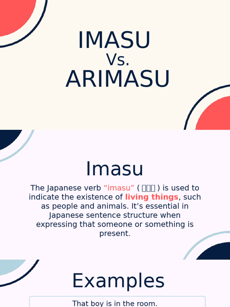 Imasu and Arimasu | PDF