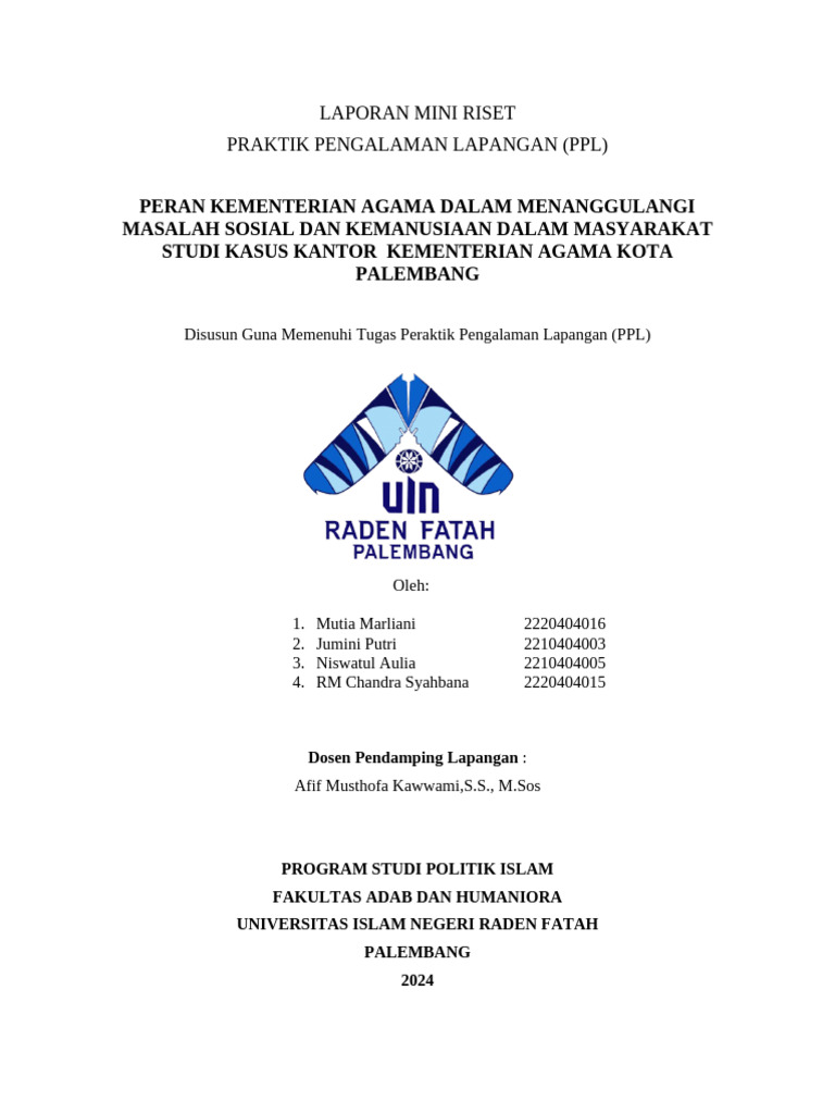 Laporan Mini Riset KLPK 4 | PDF