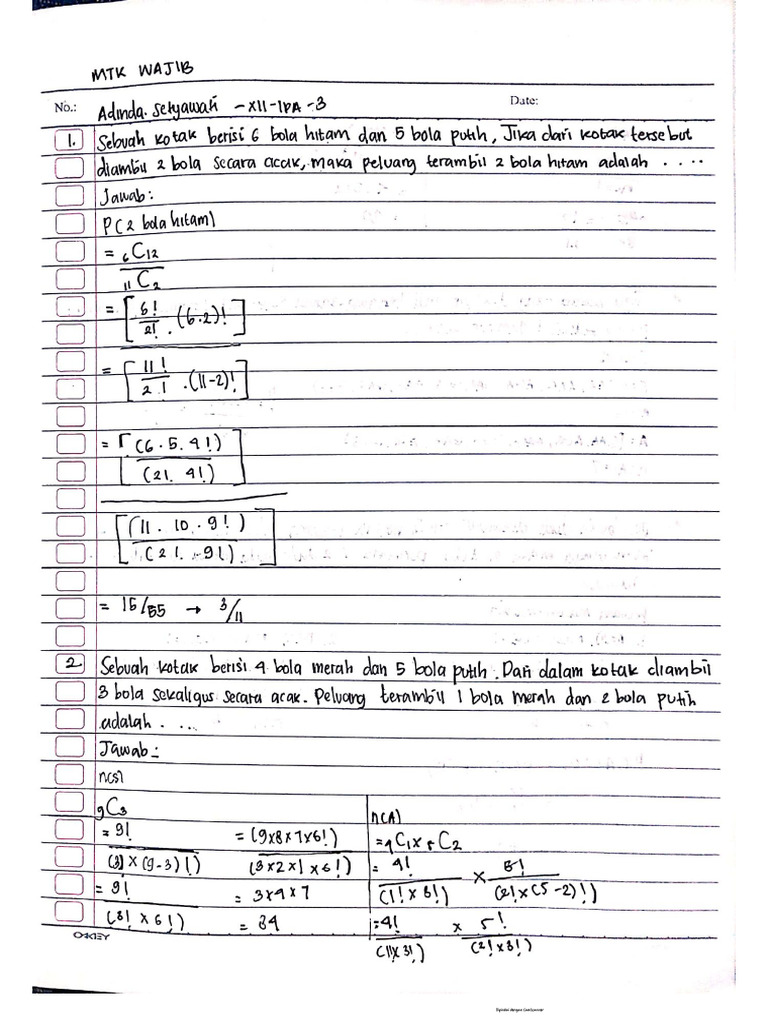 Adinda Setyawati 12 IPA 3 MTK Wajib | PDF