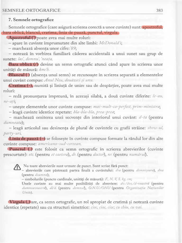 Semnele Ortografice Și de Punctuație | PDF