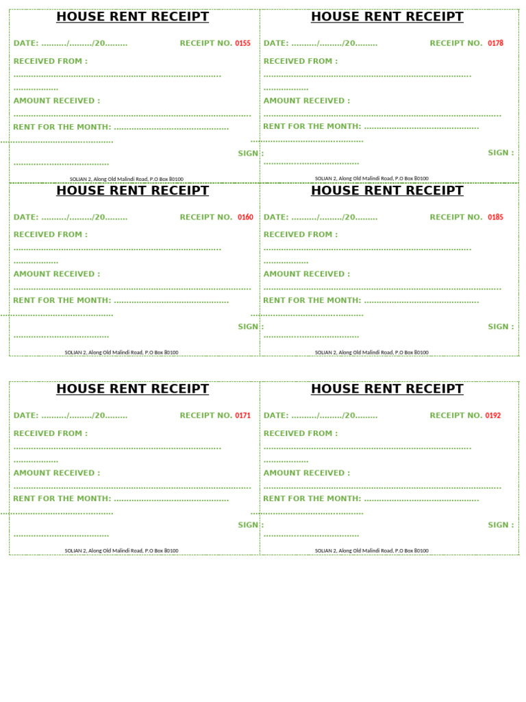 House Rent Receipt | PDF