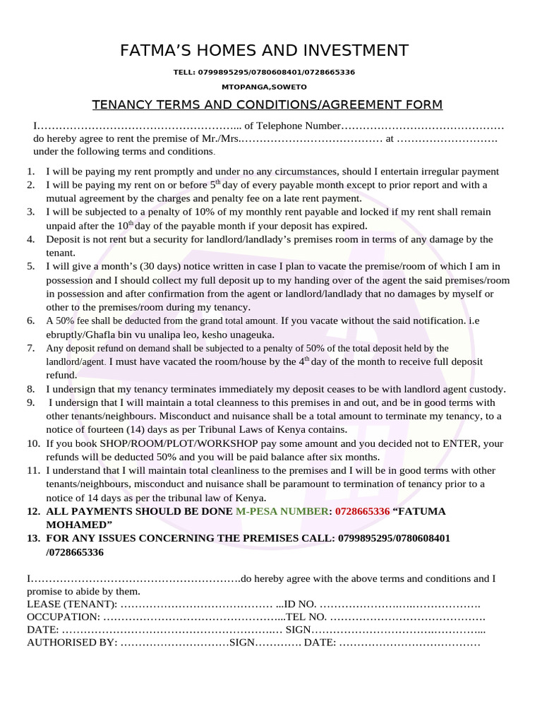HOUSE AGREEMENT | PDF