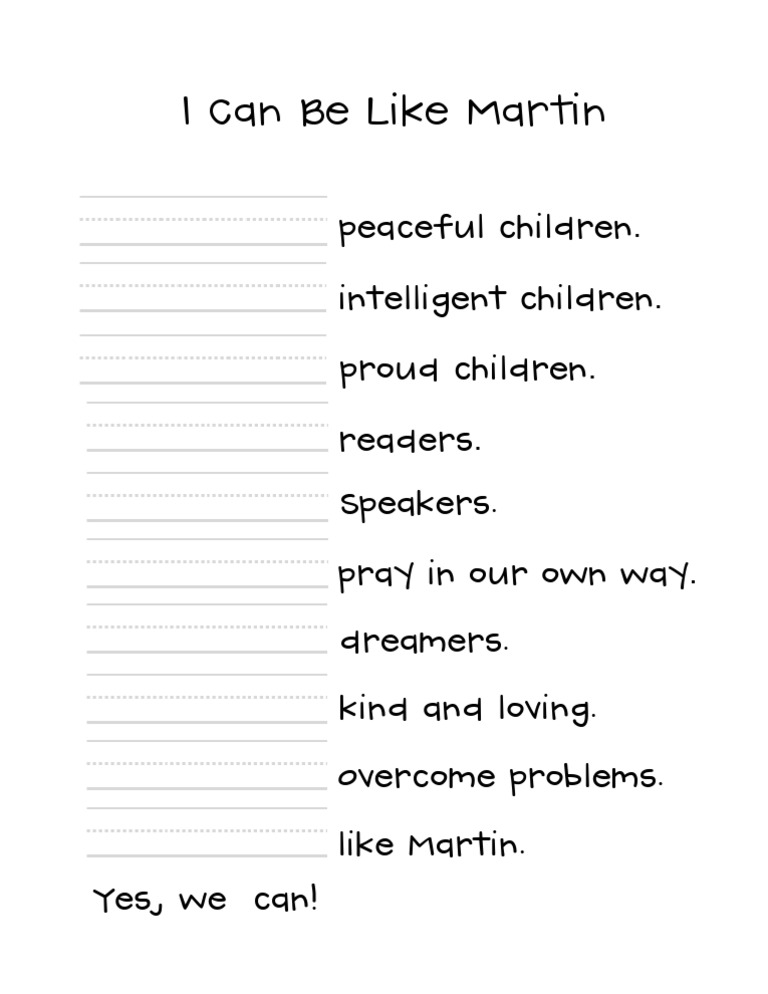 Be Like Martin Poem | PDF | Poems | Poetry
