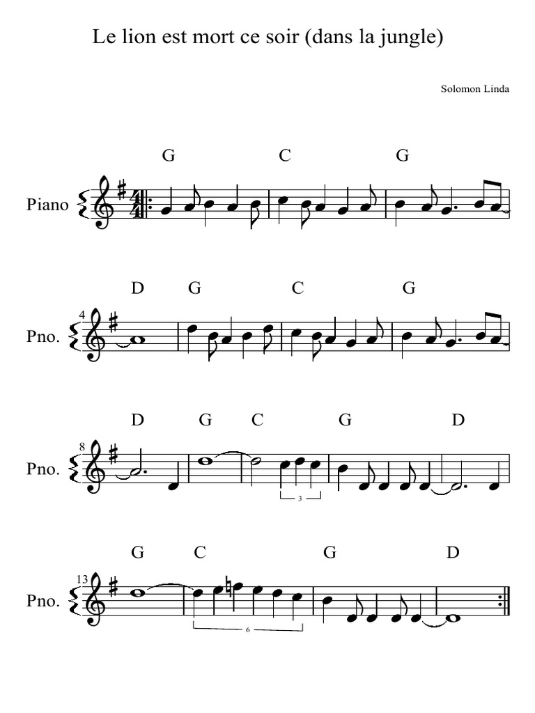 Le Lion Est Mort Ce Soir (Dans La Jungle) | PDF