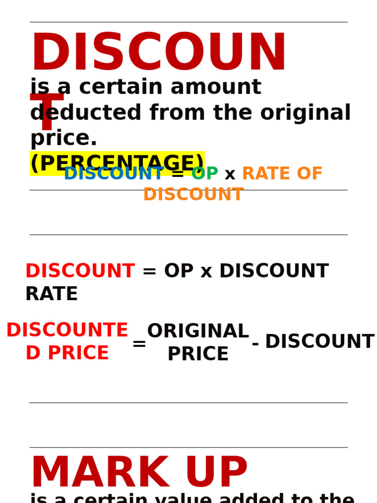 Discount, Commission, Mark Up | PDF