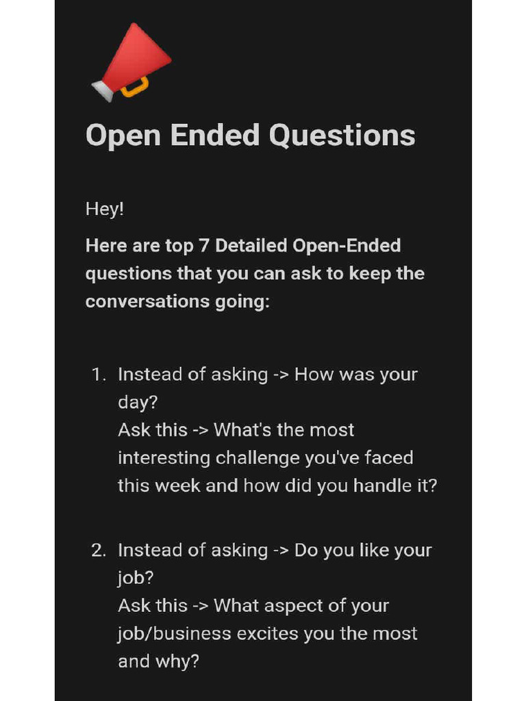 Open End Question | PDF