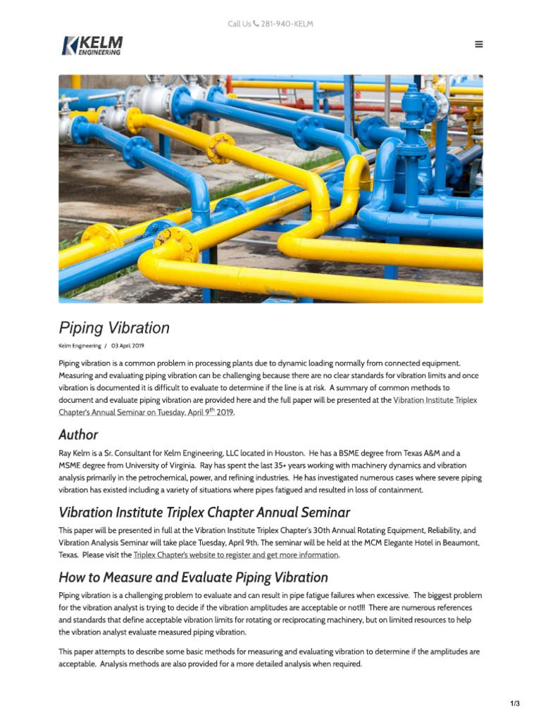 Piping Vibration | PDF