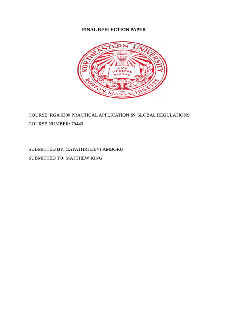 Final Reflection Paper | PDF