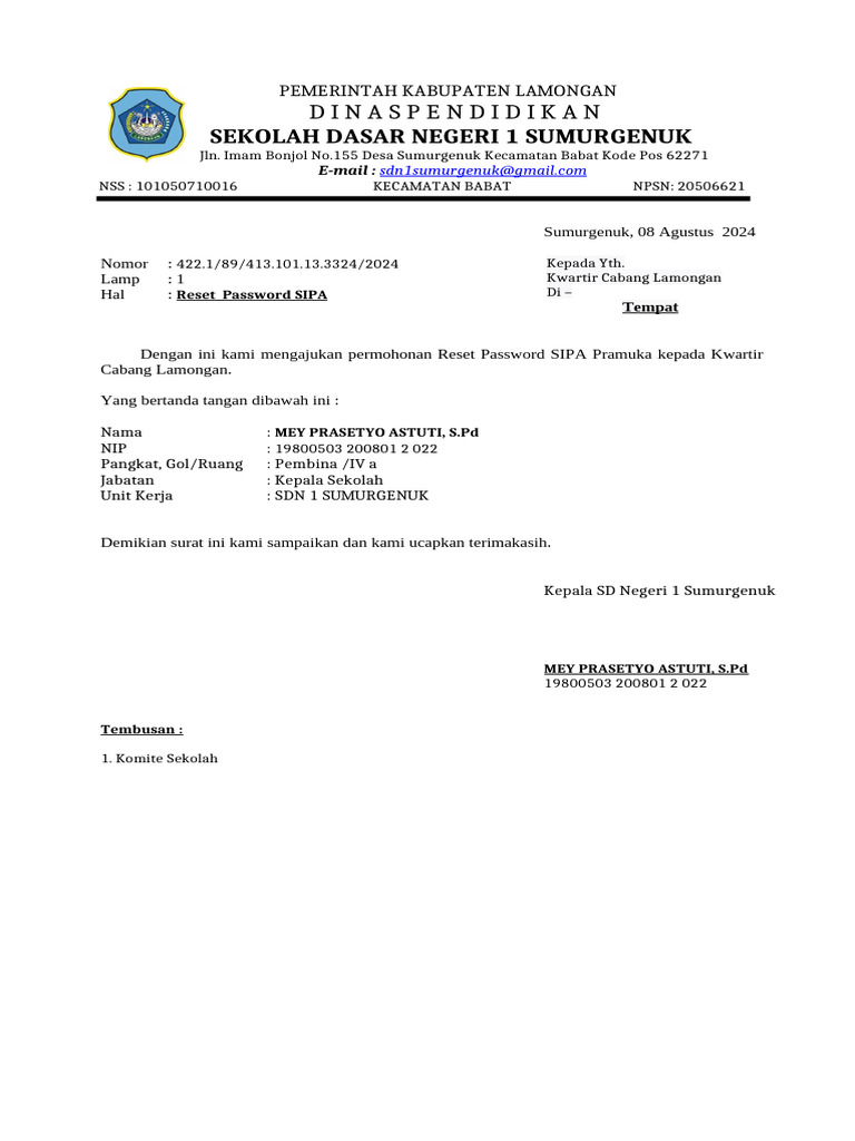 Surat Izin Persami | PDF