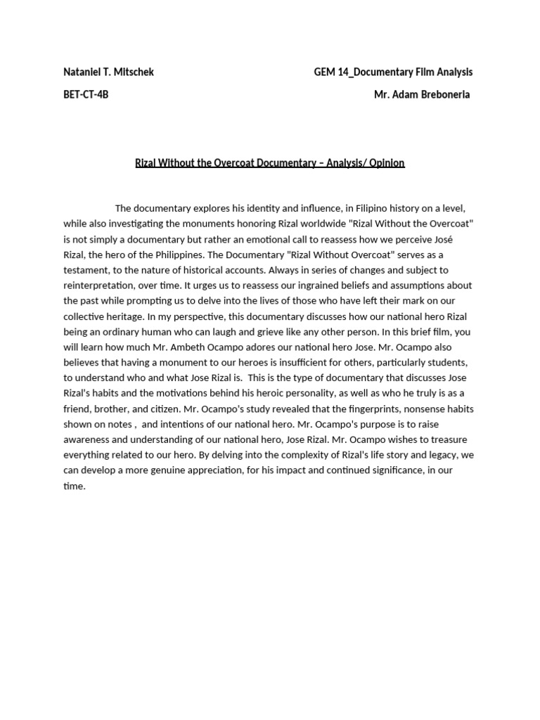 GEM 14 Review Opinion and Analysis Mitschek Nataniel T BET CT 4B 1 1 | PDF | Social Science