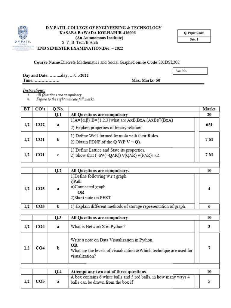 Discrete Mathematics and Social Graphs | PDF