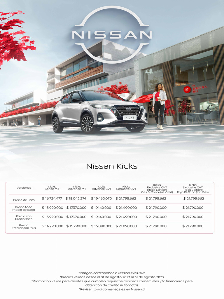 Tabla de Precios Agosto 2023 Kicks | PDF