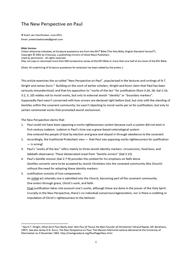 New Perspective On Paul | PDF