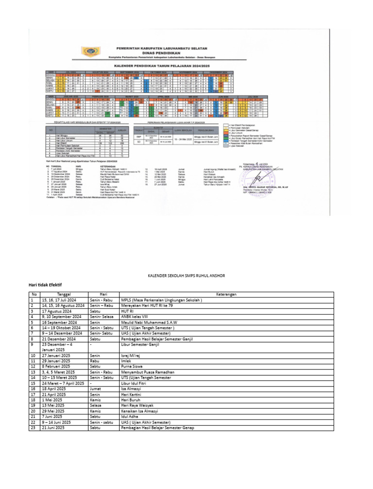 Contoh Kalender Pendidikan | PDF