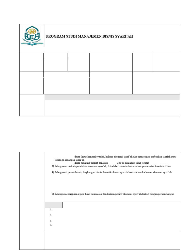 RPS Fikih Muamalah TNP So | PDF