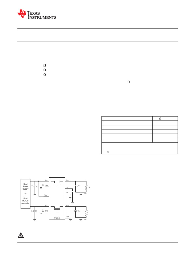 Dual-Channel, Ultra-Low Resistance Load Switch: Features Description | PDF