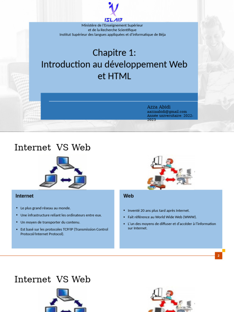 Chapitre 1 Introduction Au Développement Web Et HTML | PDF