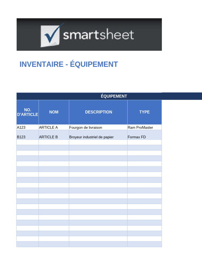 6 Equipment Inventory Temp FR | PDF