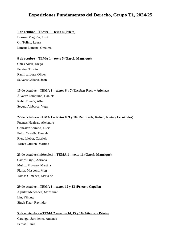 Grupos Exposiciones Fundamentos (Provisional) | PDF