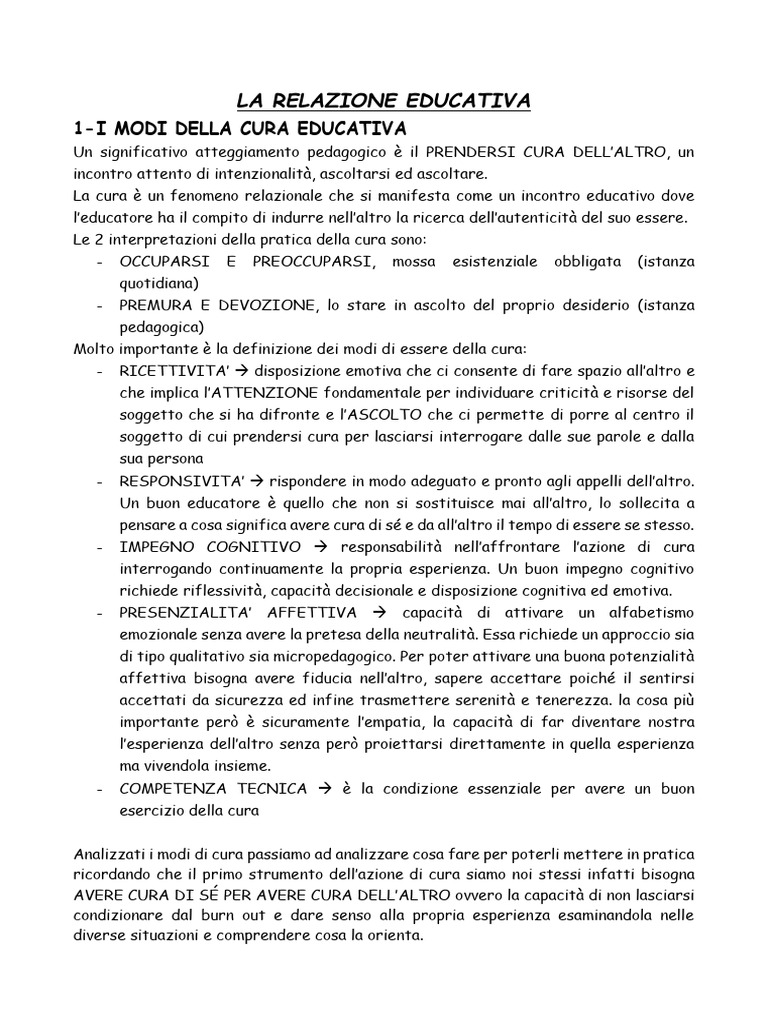 Relazione Educativa | PDF
