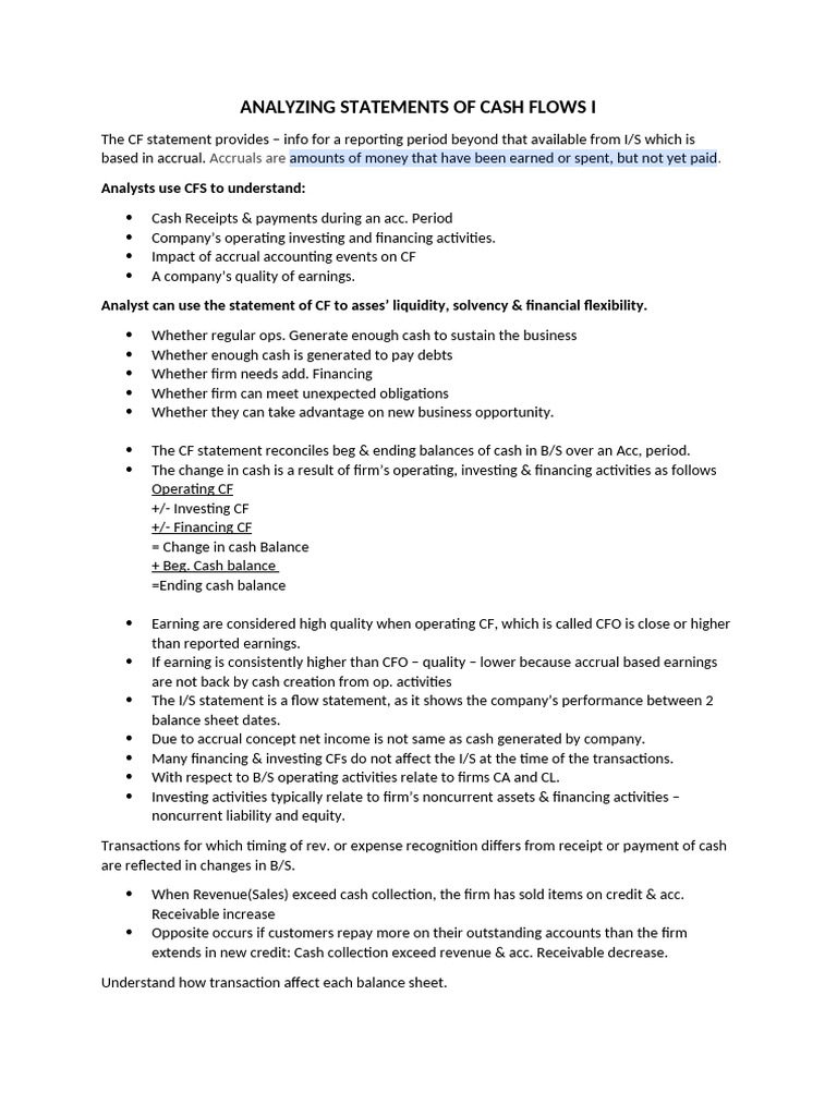 Direct Method Cash Flow | PDF