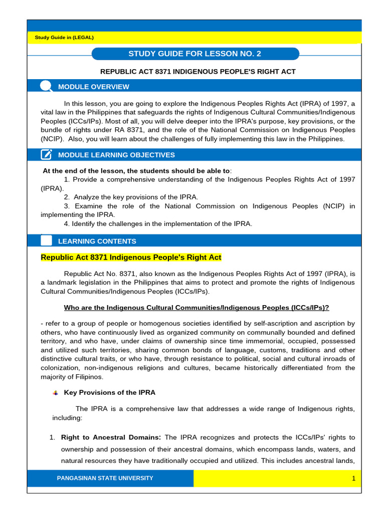 4.3 R.A 8371 Indigenous Peoples Right Act Manzano, Rouldan C. | PDF