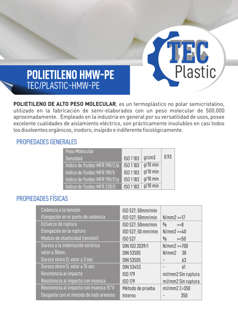 Polietileno HMW Pe | PDF